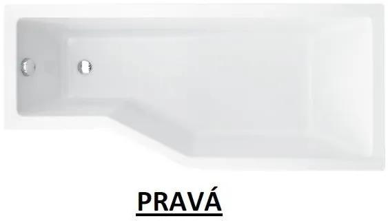 BESCO Asymetrická vana ESTE Nožičky k vaně - Bez nožiček, Rozměr vany - 170 × 75 cm, Způsob provedení - Pravé VANEST17P