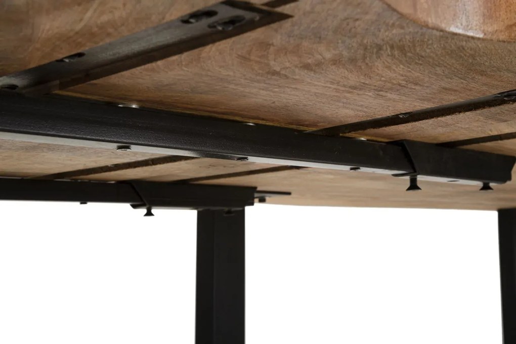 Jídelní rozkládací stůl Edge 180/280 cm z masivu hnědý/černý