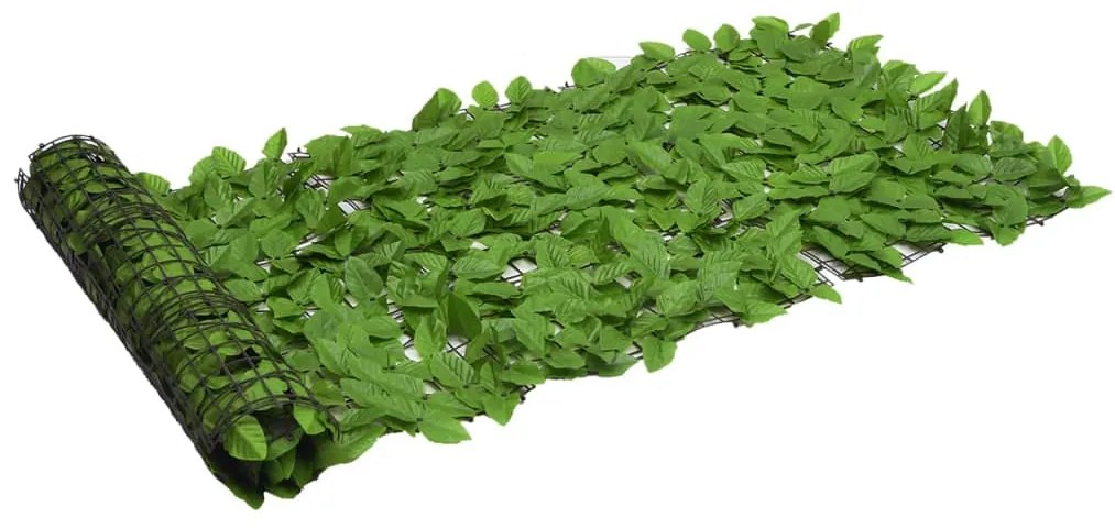vidaXL Balkónová zástěna se zelenými listy 500 x 75 cm