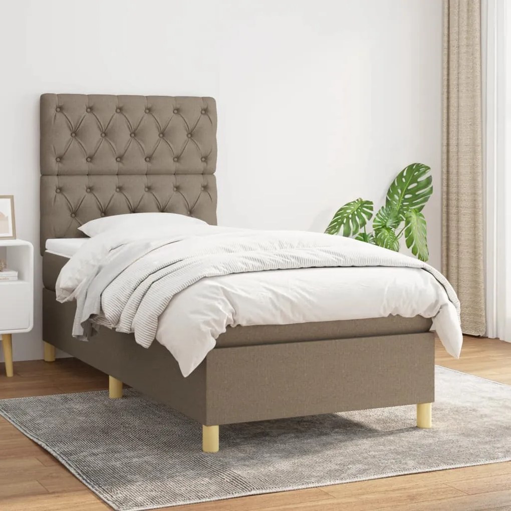 Box spring postel s matrací taupe 80x200 cm textil 3142533