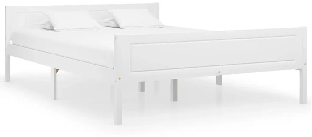 322106 vidaXL Rám postele masivní borové dřevo bílý 140 x 200 cm