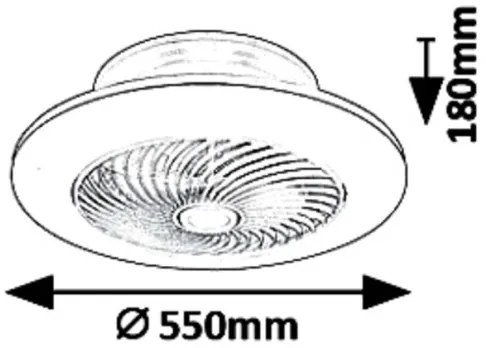 Rabalux 6710-LED Stmívatelné svítidlo s ventilátorem DALFON LED/36W/230V + DO