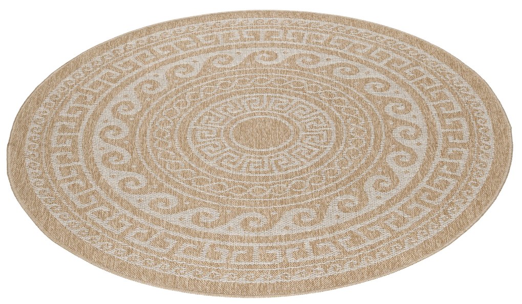 Ayyildiz, Kusový koberec Comilla 887 Beige kruh, 120x120 (průměr) kruh, béžová, chodba / předsíň