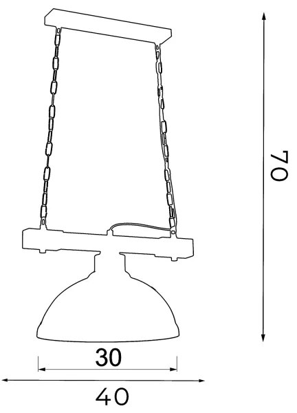Lustr na řetězu HAKON 1xE27/60W/230V tmavé dřevo