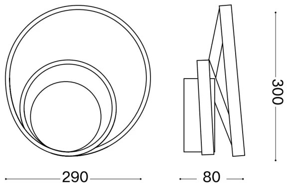 Ideal Lux - LED Stmívatelné nástěnné svítidlo OZ LED/28W/230V CRI 90 černá