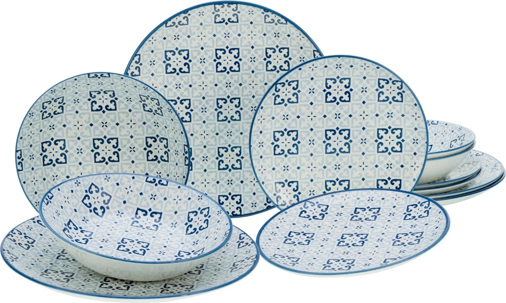 XXXLutz JÍDELNÍ SOUPRAVA Yara Blau 12dílné Creatable - Online Only nádobí - 007768060202