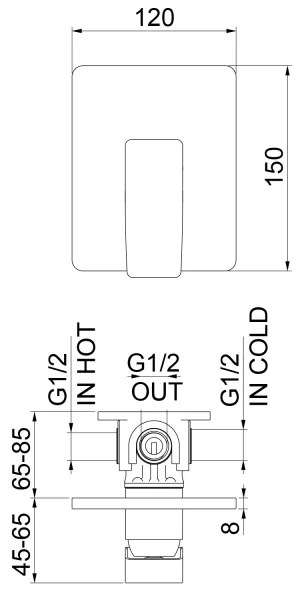 Sapho - Sprchová baterie pro podomítkovou instalaci TURSI lesklý chrom