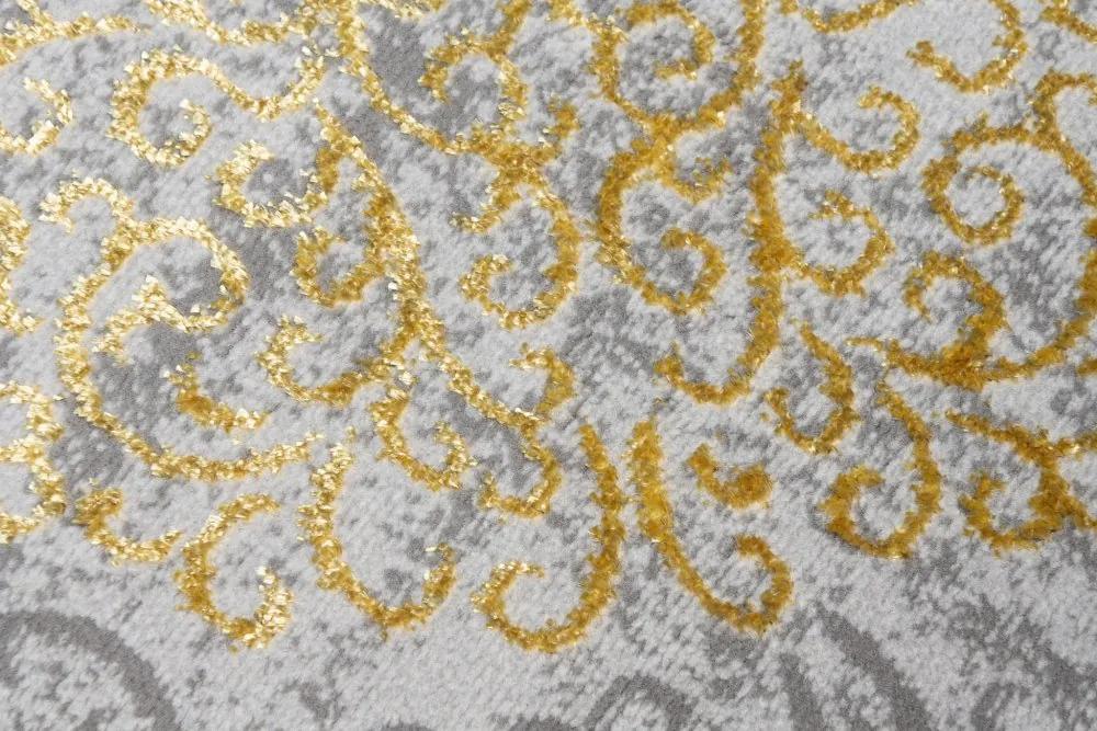 Exkluzivní moderní šedý koberec se zlatým orientálním vzorem Šířka: 160 cm | Délka: 230 cm