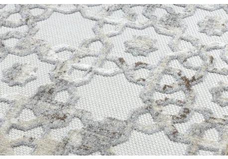koberec Strukturální SOLE D3882 Ornament ploché tkaní béžový / šedá velikost 140x190 cm | krásné koberce cz