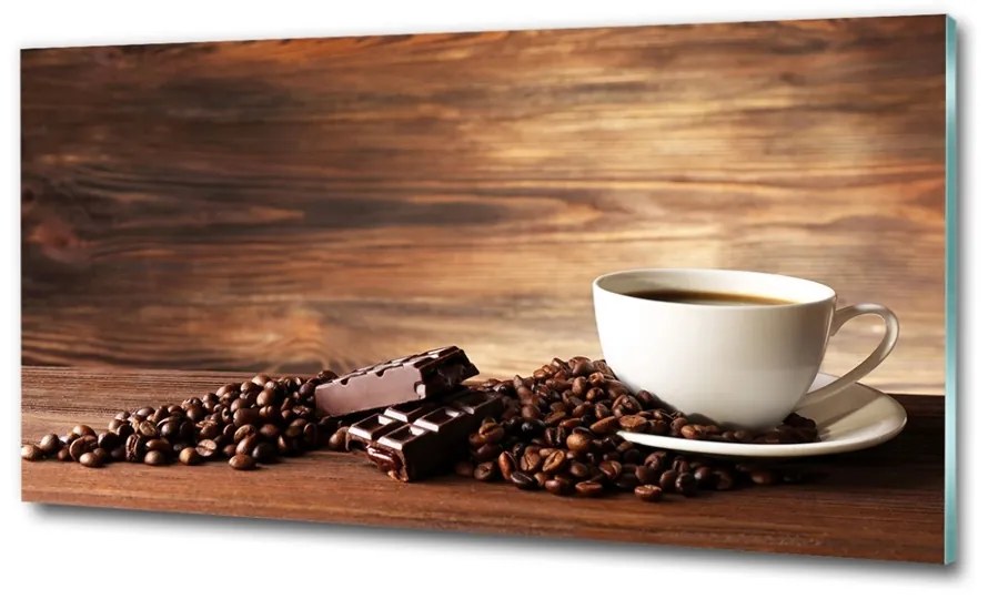 Wallmuralia Foto obraz fotografie na skle Káva a čokoláda 100x50