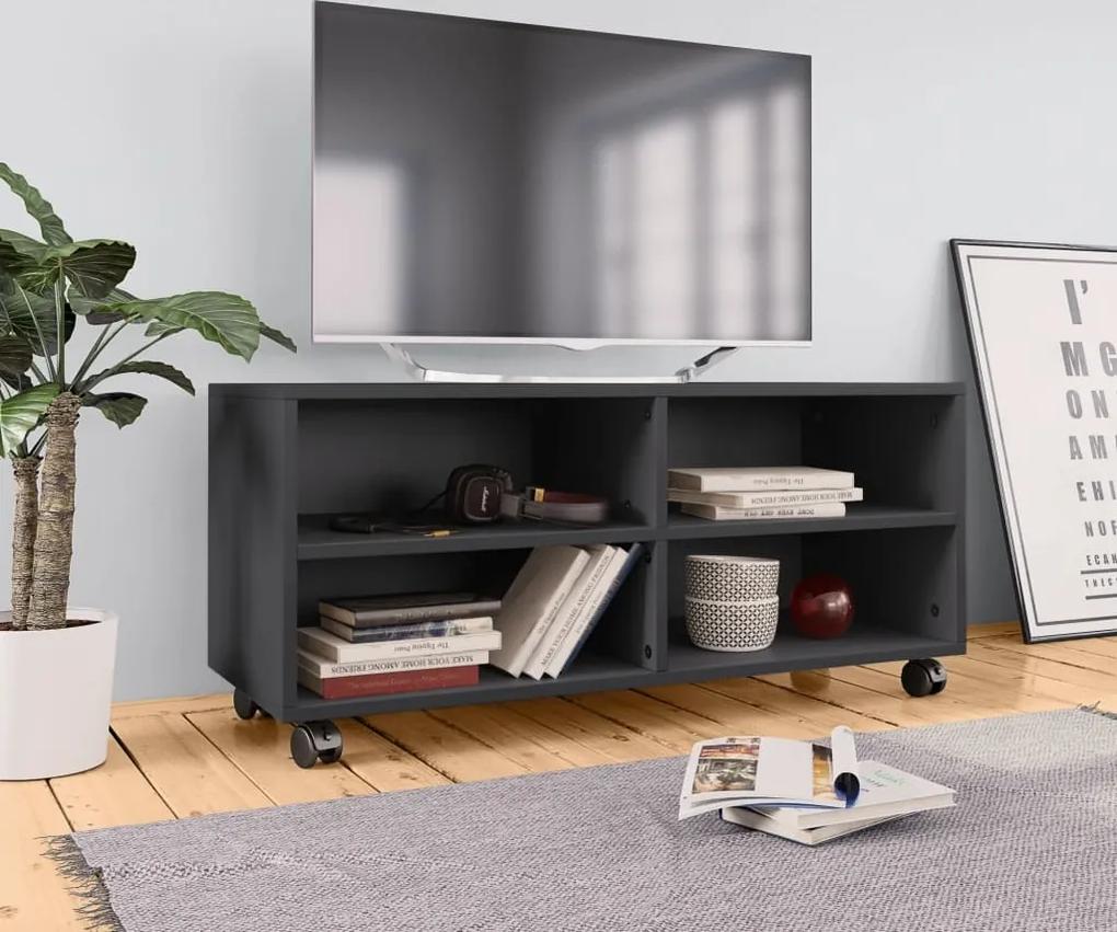vidaXL TV skříňka na kolečkách 90x35x35cm kompozitní dřevo [800185] Barva: Bílá
