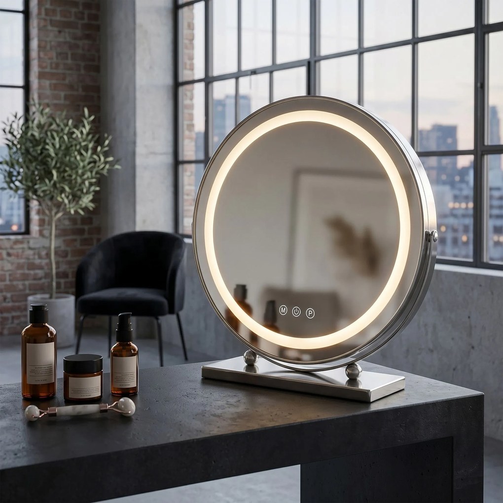 Rea Rea, Zrcadlo LED MAKE-UP Chrome 40 cm, HOM-01808