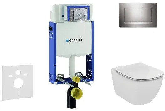 Geberit Kombifix - Set předstěnové instalace, klozetu a sedátka Ideal Standard Tesi, tlačítka Sigma20, chrom 110.302.00.5 NF6