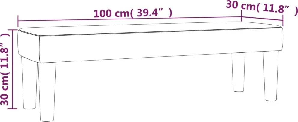 vidaXL Lavice 100x30x30 cm samet [346667] Barva: světle šedá