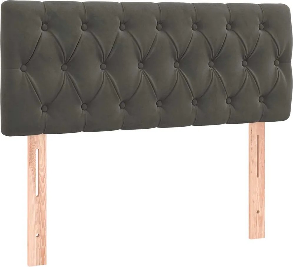 Box spring postel s matrací a LED tmavě šedá 90x190 cm samet 3134556