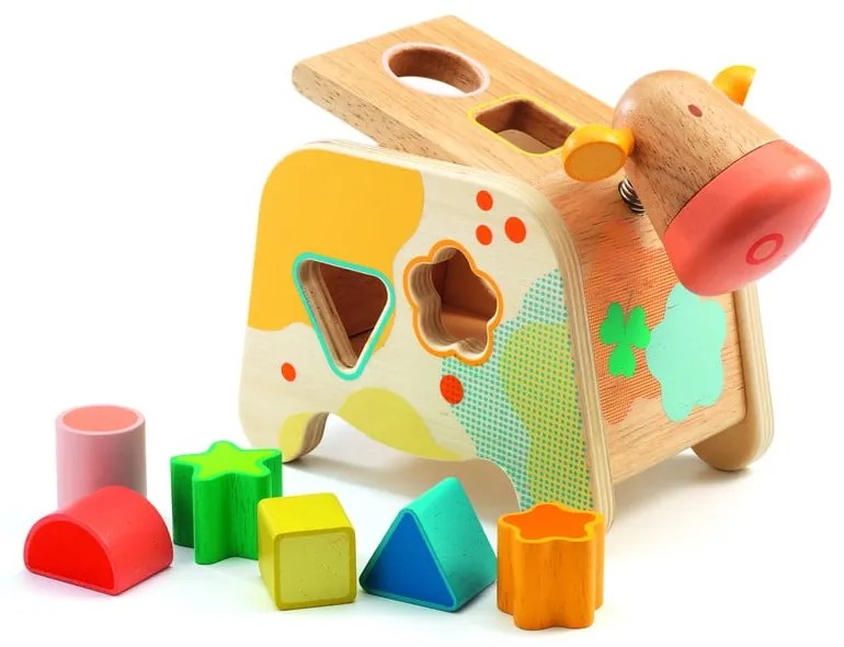 Dětská dřevěná skládací hračka Cow