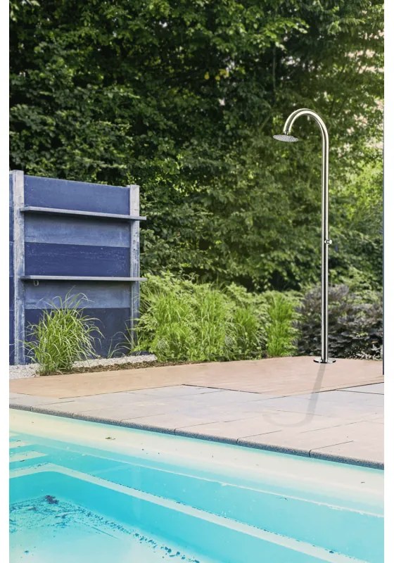 AMA Luxury Shower Sprcha k bazénu Cometa RAIN broušený nerez mísící baterie dešťová 20 cm