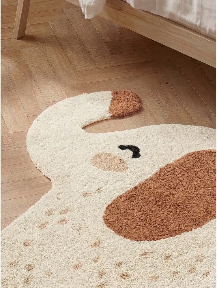 Hnědý/krémový pratelný/ručně tkaný bavlněný dětský koberec 95x120 cm Snuggle Emmi – Hanse Home