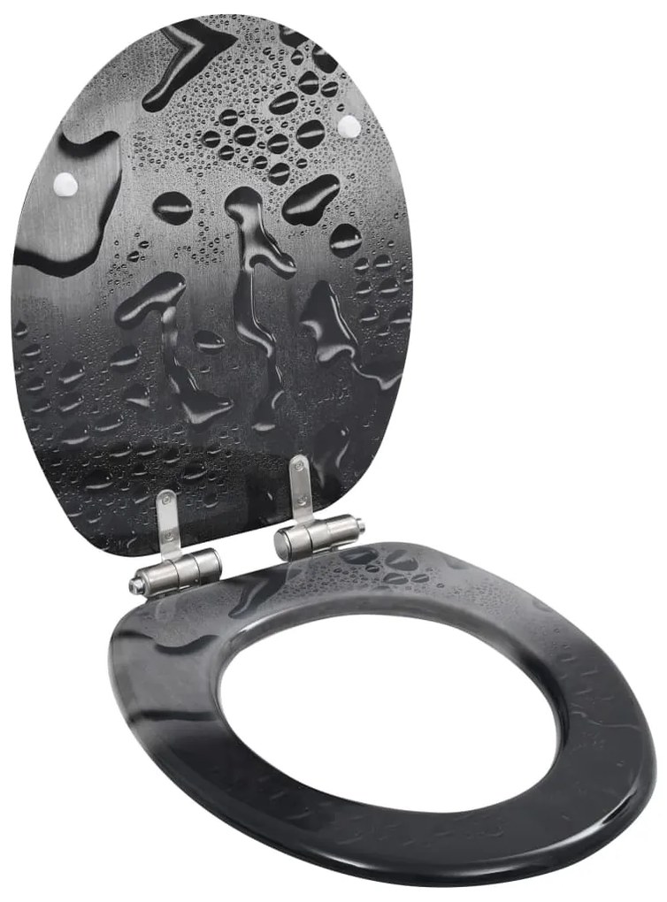 WC sedátko s funkcí pomalého sklápění MDF motiv vodních kapek 143933