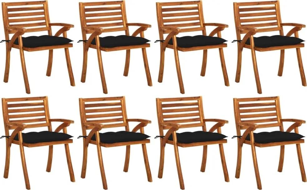 vidaXL Zahradní židle s poduškami 8 ks masivní akáciové dřevo [3075224] Barva: Béžová