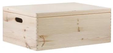 ČistéDřevo Dřevěný box s víkem 60 x 40 x 23 cm