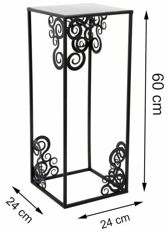 STOJAN NA KVĚTINÁČ FRAME 60X24X24 CM ČERNÁ