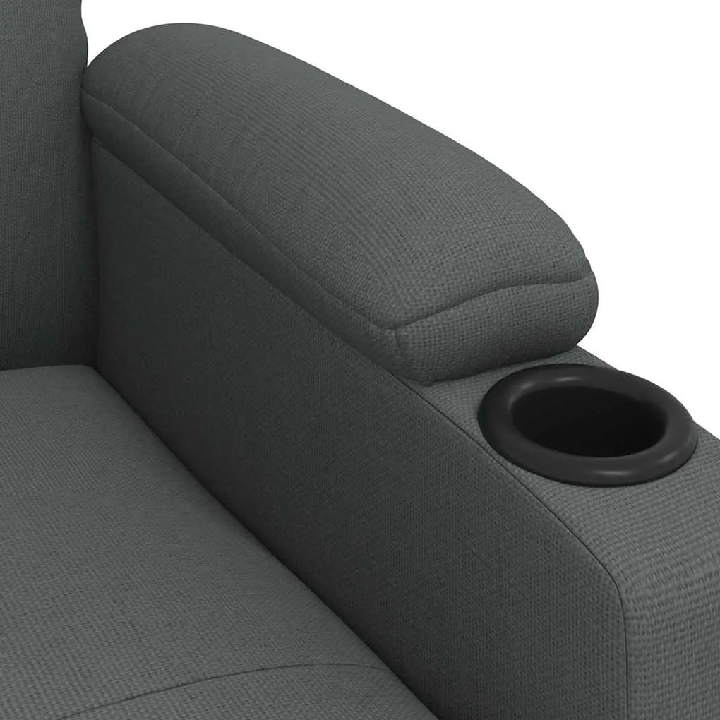 Polohovací křeslo tmavě šedé textil 339103