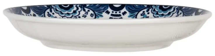 Modro-bílý snídaňový talíř s folklórním motivem Ophelie – 21x3 cm