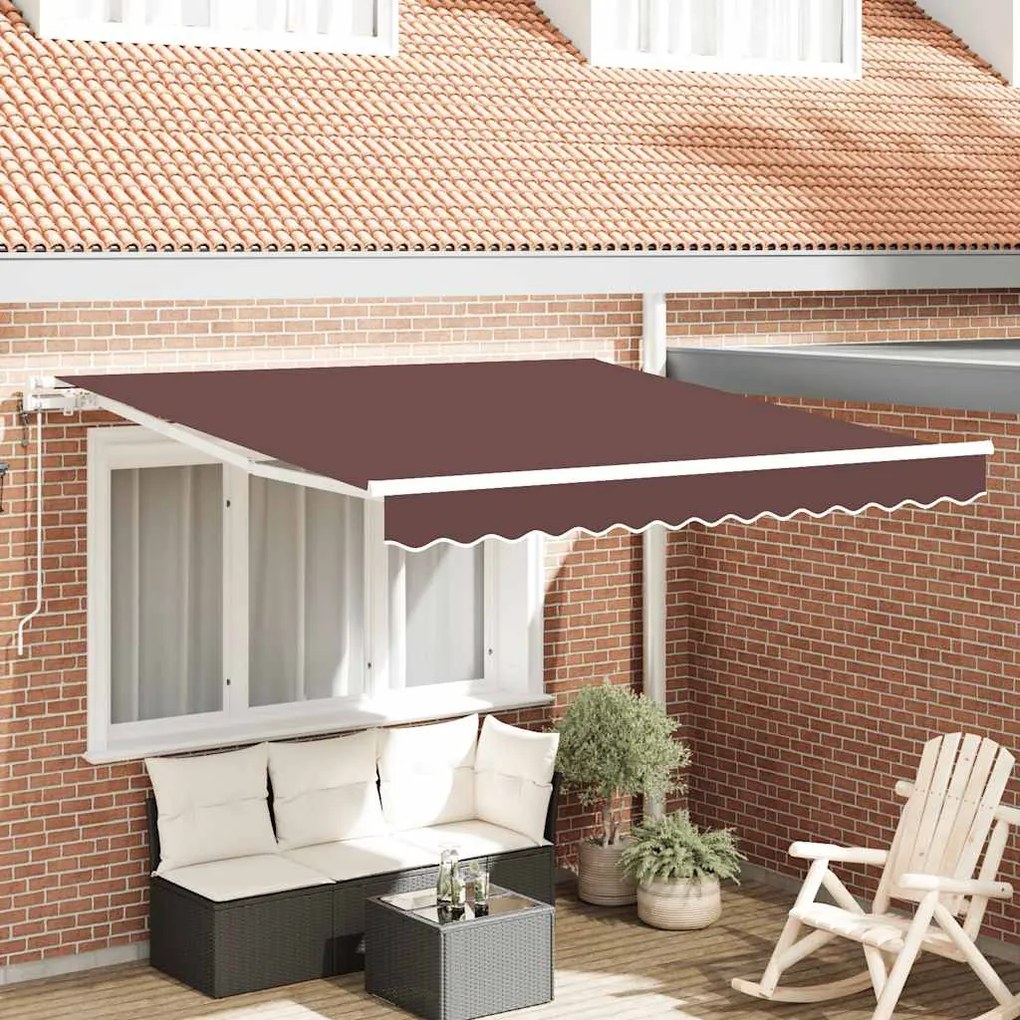 Automatická zatahovací markýza hnědá 300 x 250 cm 3215375