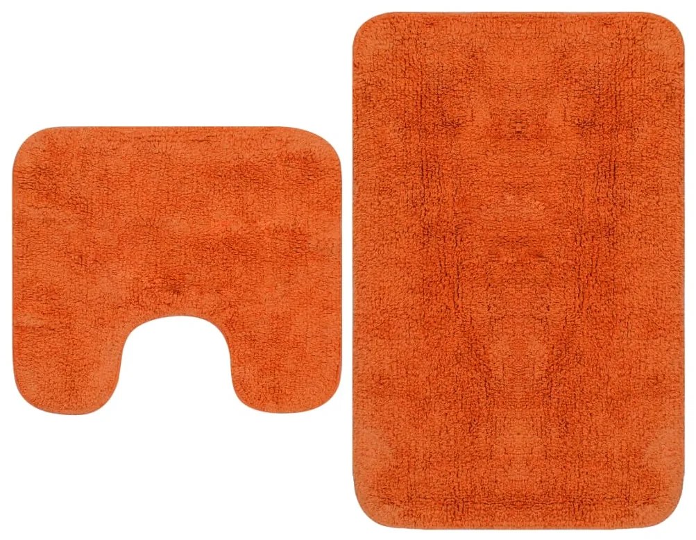 133235 vidaXL Sada koupelnových předložek 2 kusy textilní oranžová