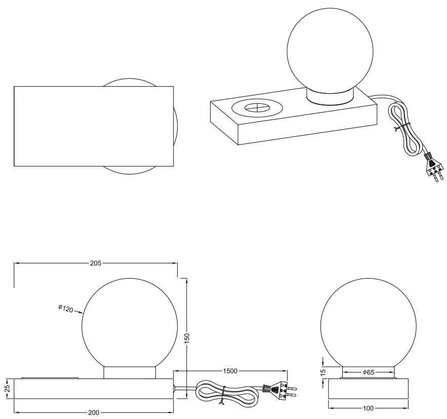 Stolní lampa s bezdrátovou nabíječkou Chloe