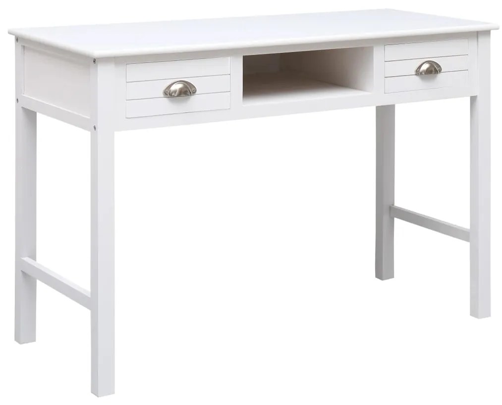 284155 vidaXL Psací stůl bílý 110 x 45 x 76 cm dřevo