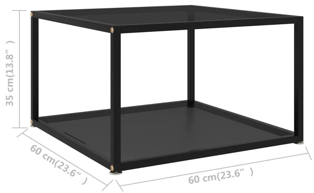 Konferenční stolek černý 60 x 60 x 35 cm tvrzené sklo - Default Title