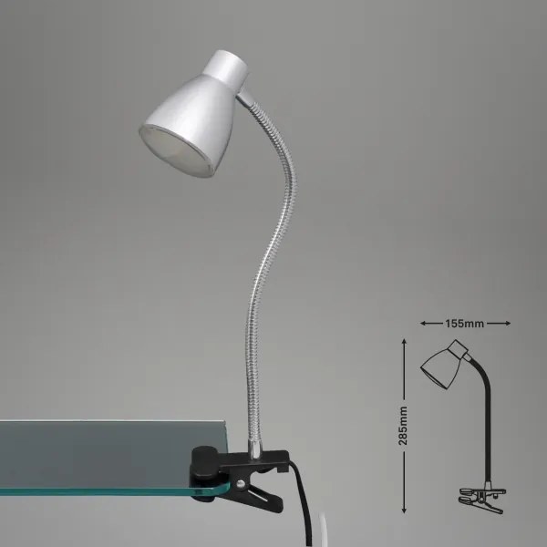Briloner 2615-014P - LED Lampa s klipem GRIP LED/2,5W/230V stříbrná