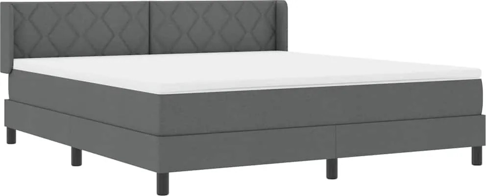 Postel s boxspringem s polštářem Tmavě šedá 200 x 180 cm textil 3341182