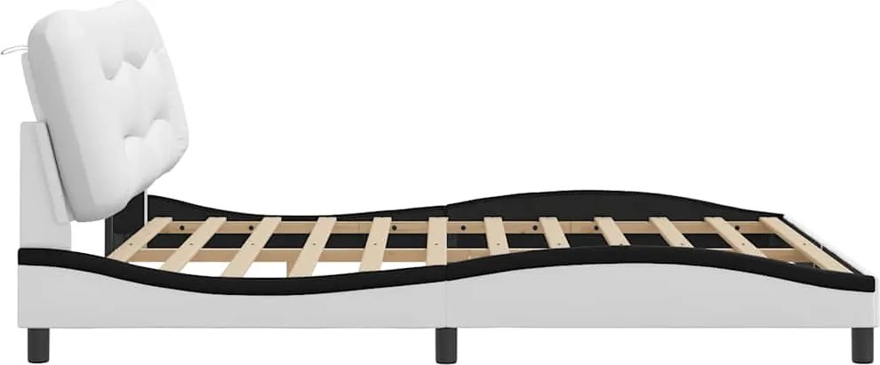 Rám postele bez matrace Hvar bílý a černý 180 x 200 cm umělá kůže 3208022