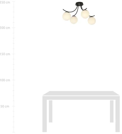 Přisazený lustr BOSTON 4xE14/10W/230V černá