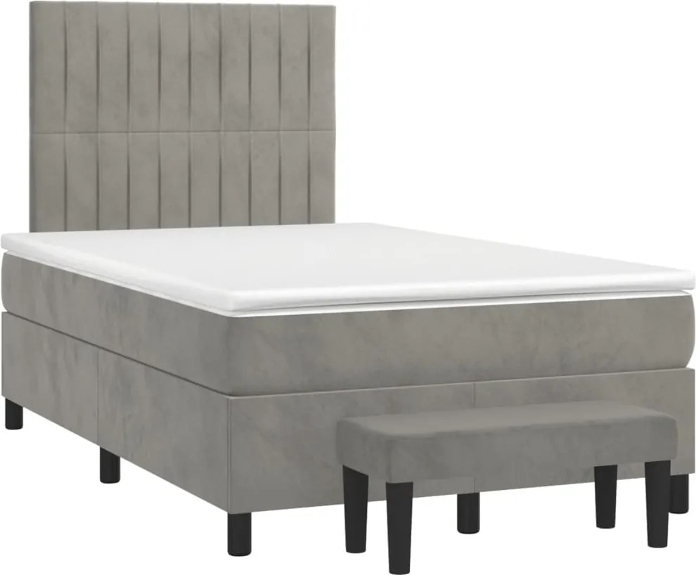 Box spring postel s matrací světle šedá 120 x 200 cm samet 3137953