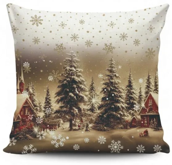 Forbyt Vánoční povlak Zasněžená krajina CYH6019R 40x40 cm