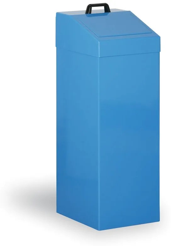 Kovový odpadkový koš na tříděný odpad, 100 l, modrý