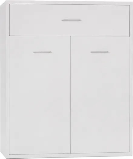 skříňka na boty, botník, 1 zásuvka, 2 dvířka, dřevo, 85x61x36 cm, bílá, Dekorino BB20260061