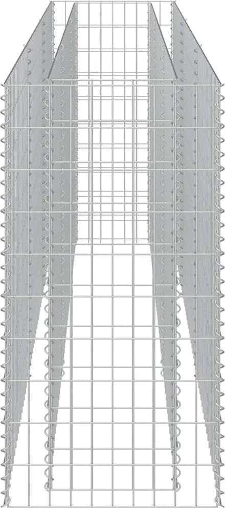 Gabionový vyvýšený záhon pozinkovaná ocel 270 x 50 x 100 cm 143562