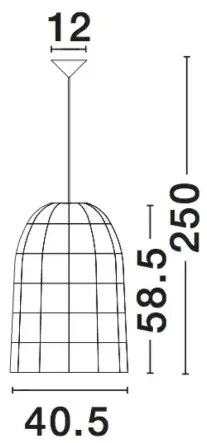 Dřevěný lustr Aurora 40.5 ratan