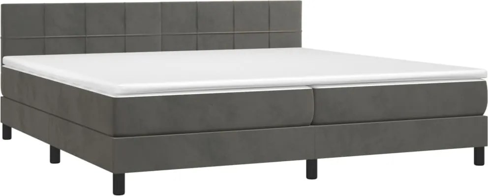 Box spring postel s matrací tmavě šedá 200x200 cm samet 3141324