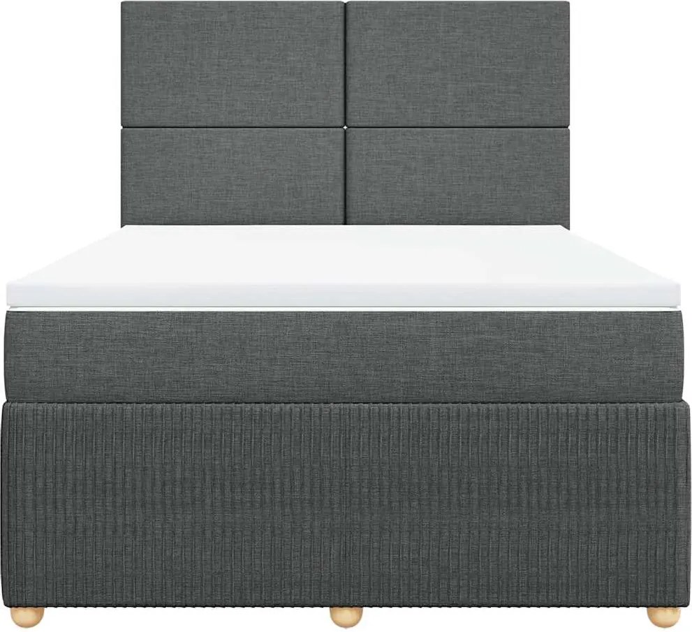 Box spring postel s matrací tmavě šedá 140x200 cm textil 3292073