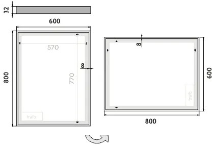 Nimco LED zrcadlo 600x800 - ZP 13002