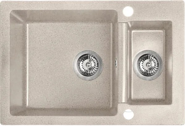 Laveo Celia, 1,5-komorový granitový dřez 650x440x195 mm, béžová, LAV-SBC_430T