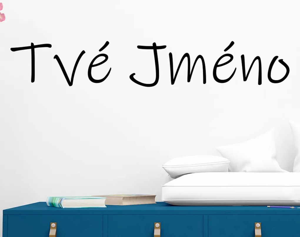 Živá Zeď Samolepka na zeď Vlastní text - Ink free Barva: černá