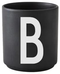 Černý porcelánový hrnek Letter B Design Letters