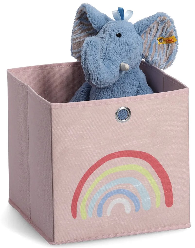 Úložný box na hračky DUHA, růžový, 28 x 28 x 28 cm, ZELLER